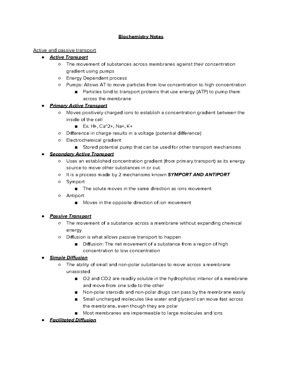 460344225 Biochemistry Study Notes pdf - Biochemistry Notes Active and ...