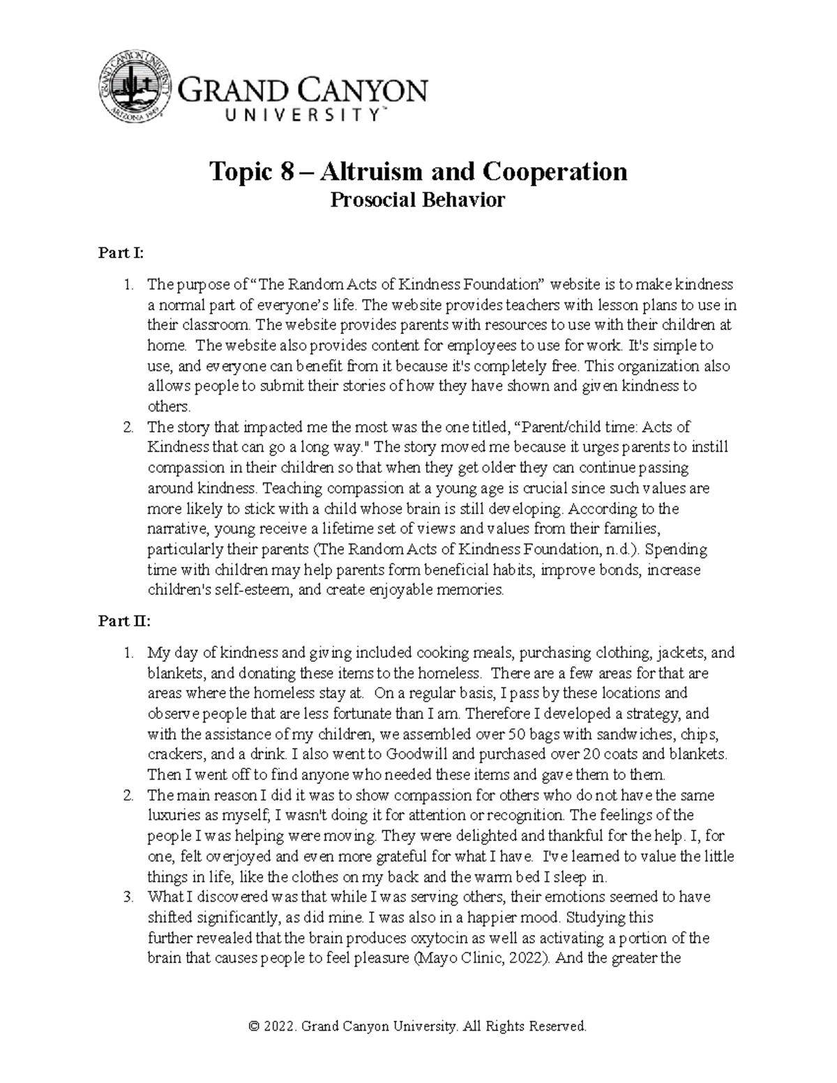 PSY-362 Prosocial Behavior - Topic 8 – Altruism and Cooperation ...