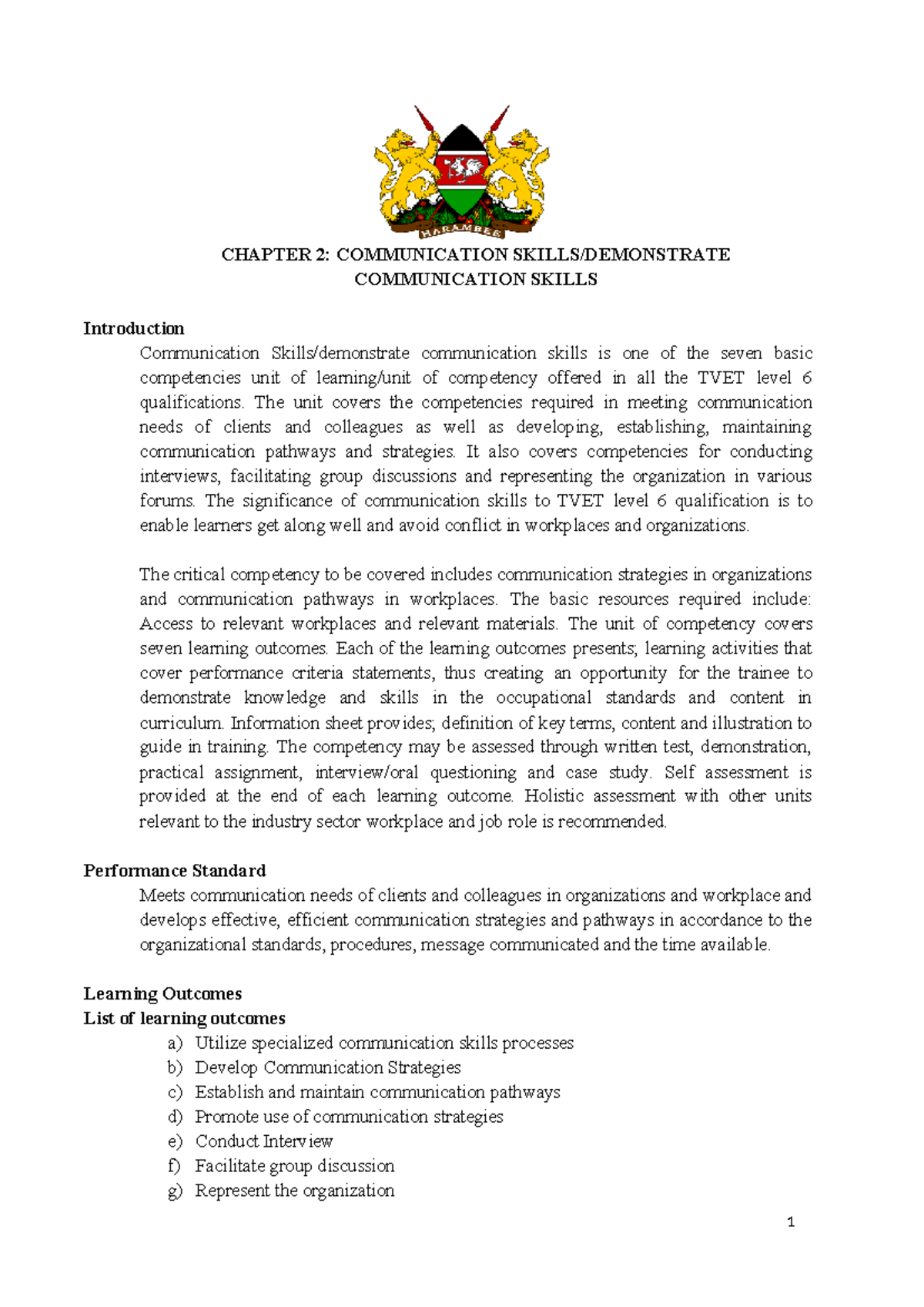 Demonstrate Communication Skills - CHAPTER 2: COMMUNICATION SKILLS ...