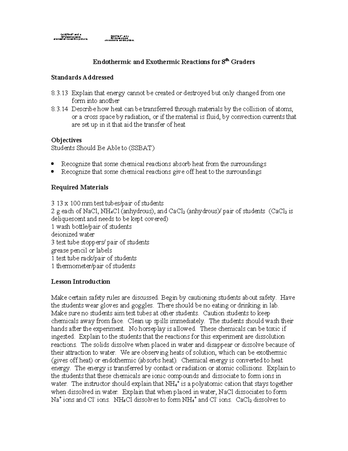 Endo Exothermic - covglljhg cj - Endothermic and Exothermic Reactions ...