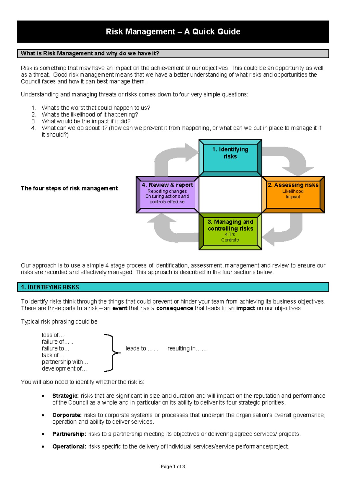Appendix 2 Risk Management - A Quick Guide - - Studocu