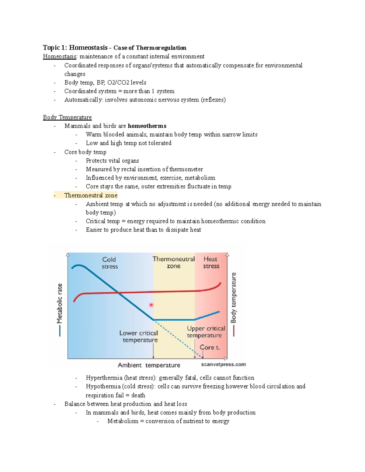 Neurophysiology - ANSC3080 - Topic 1: Homeostasis -Case of ...