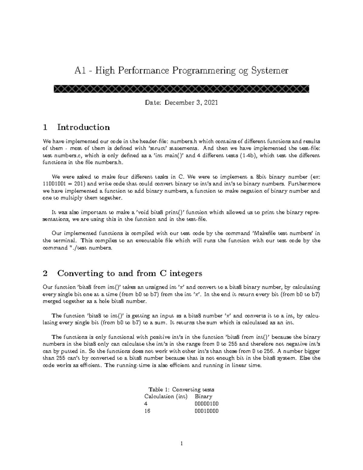 High Performance programmering og systemer - A1 - A1 - High Performance Programmering og ...