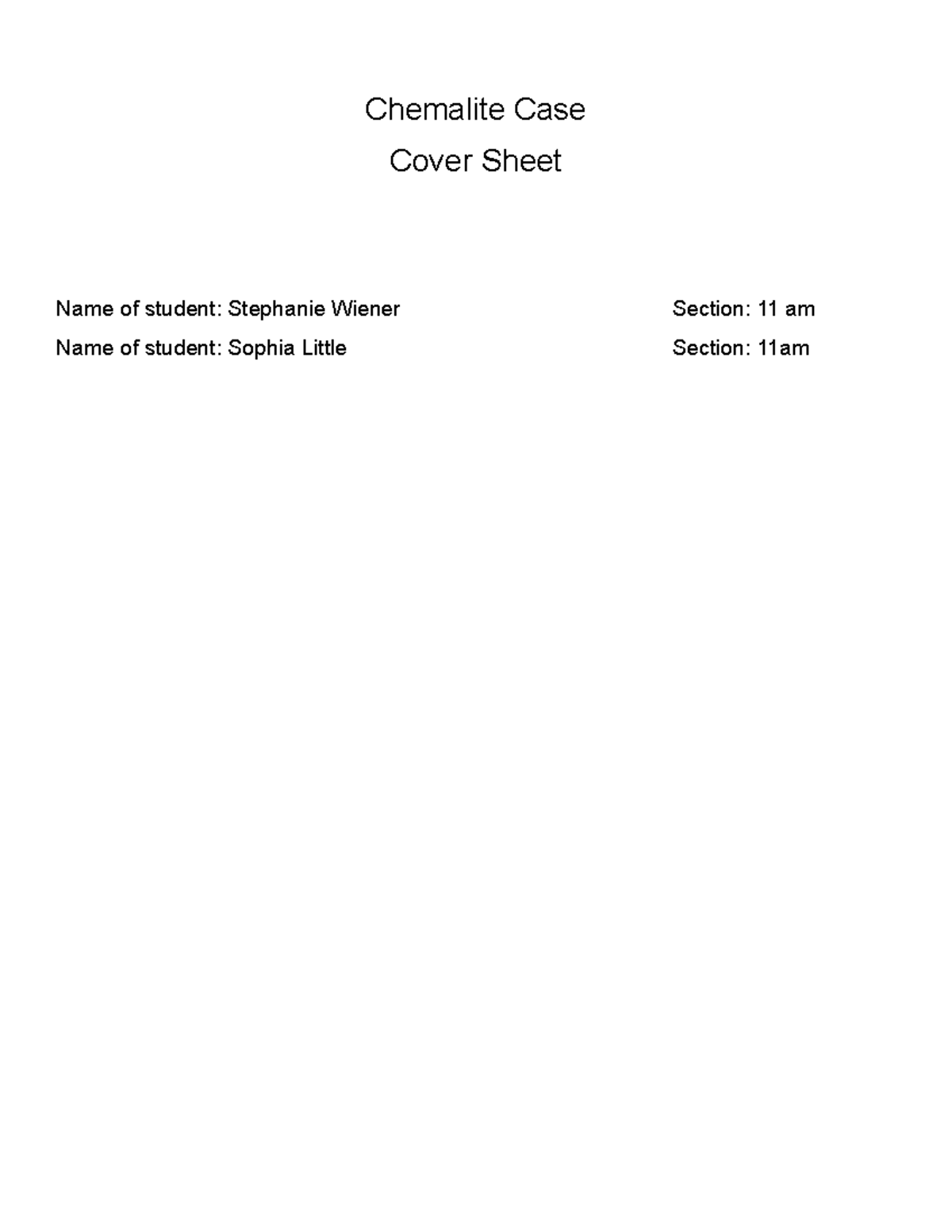 Chemalite Case Assignment - MSCI 312 - Studocu