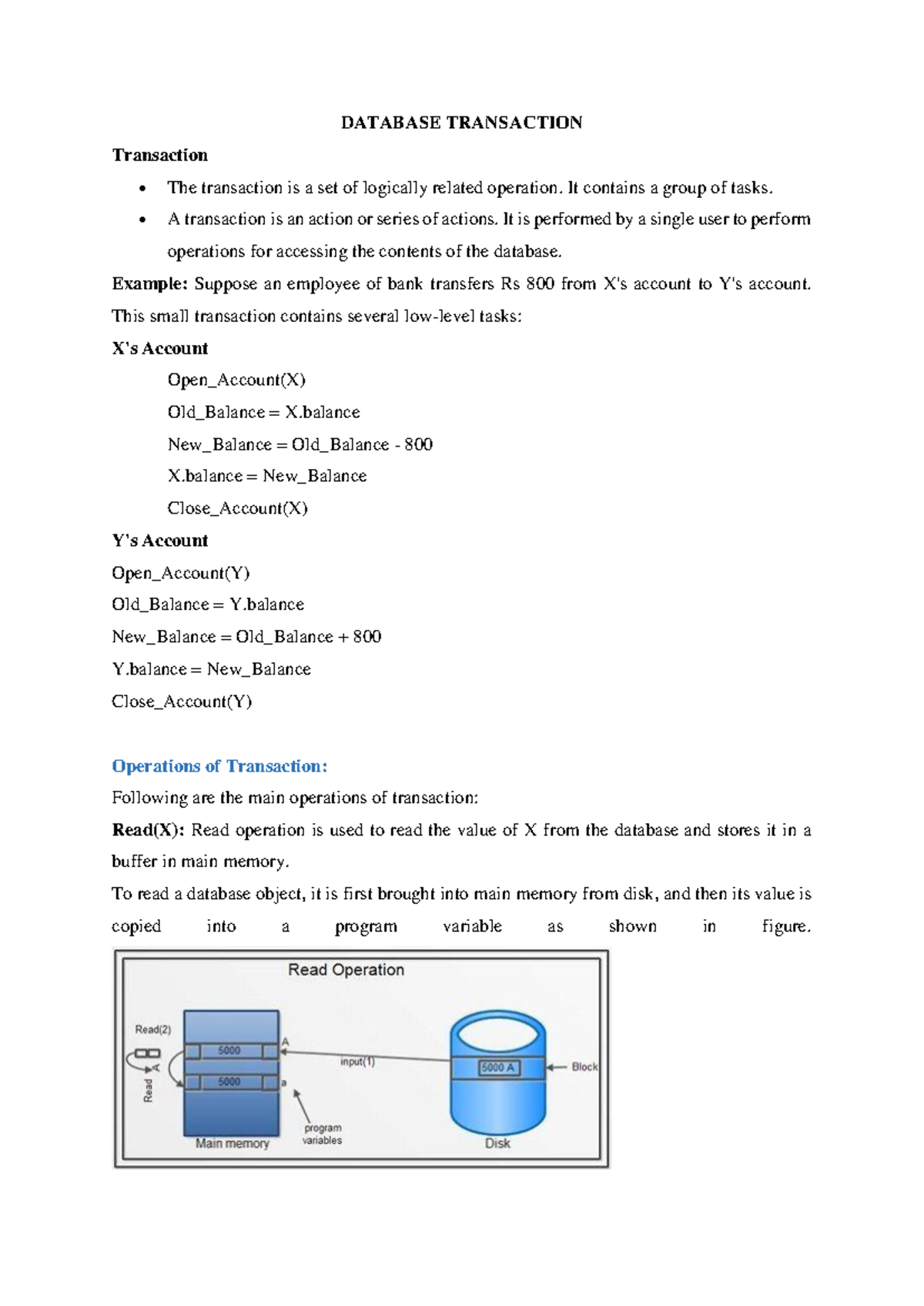 1665501160178 Transaction notes - DATABASE TRANSACTION Transaction The ...