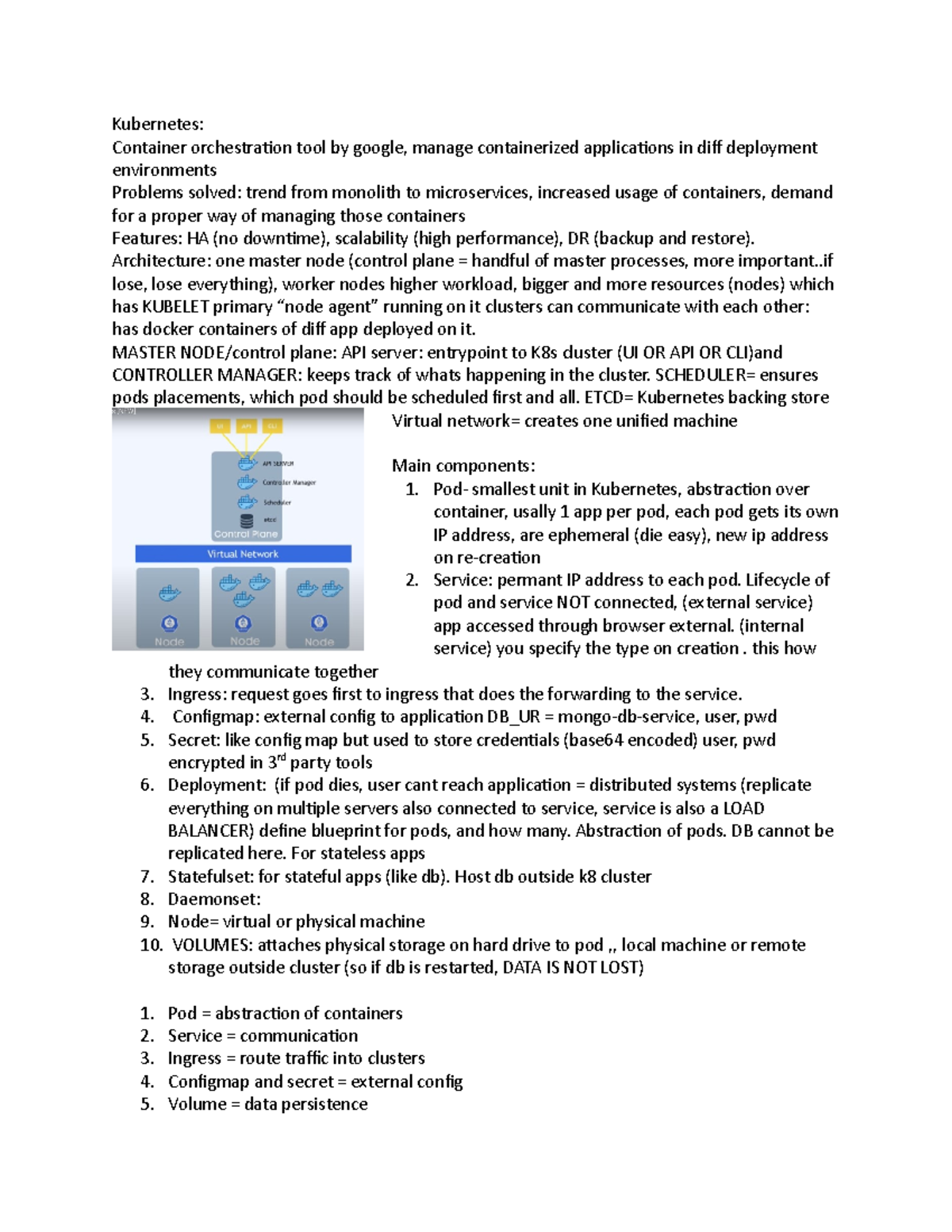 Kubernetes - Notes - Kubernetes: Container orchestration tool by google ...