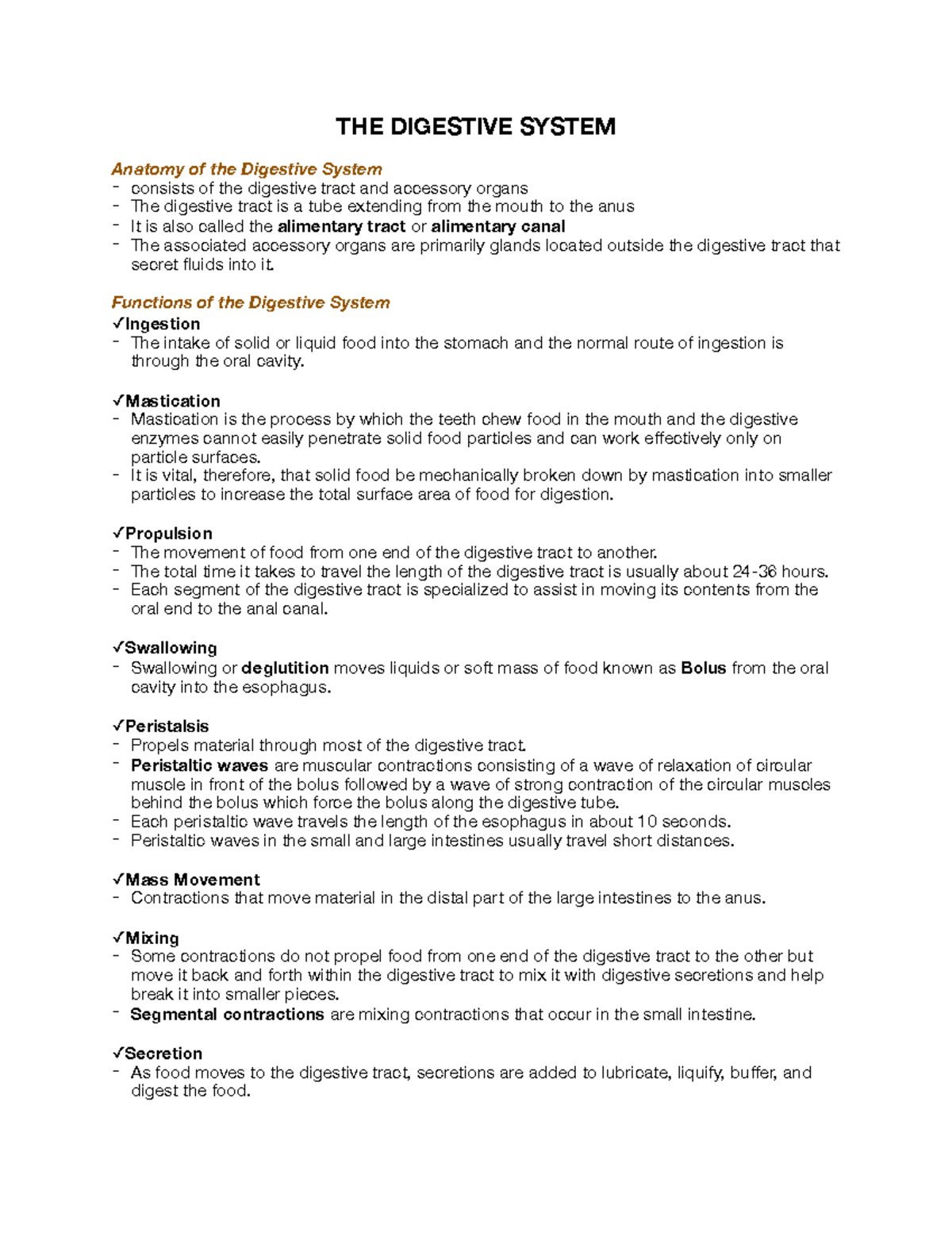 LEC 13 The Digestive System Reviewer - THE DIGESTIVE SYSTEM Anatomy of ...