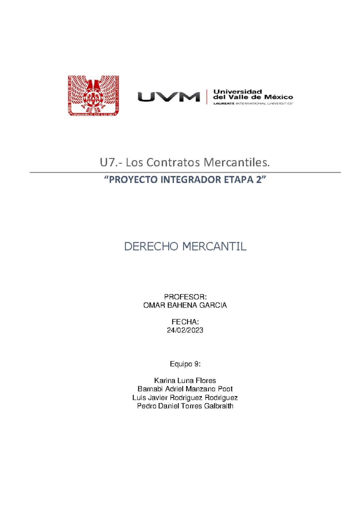 A6 E9 Act 6 Proyecto Integrador Etapa 2 U7 Los Contratos