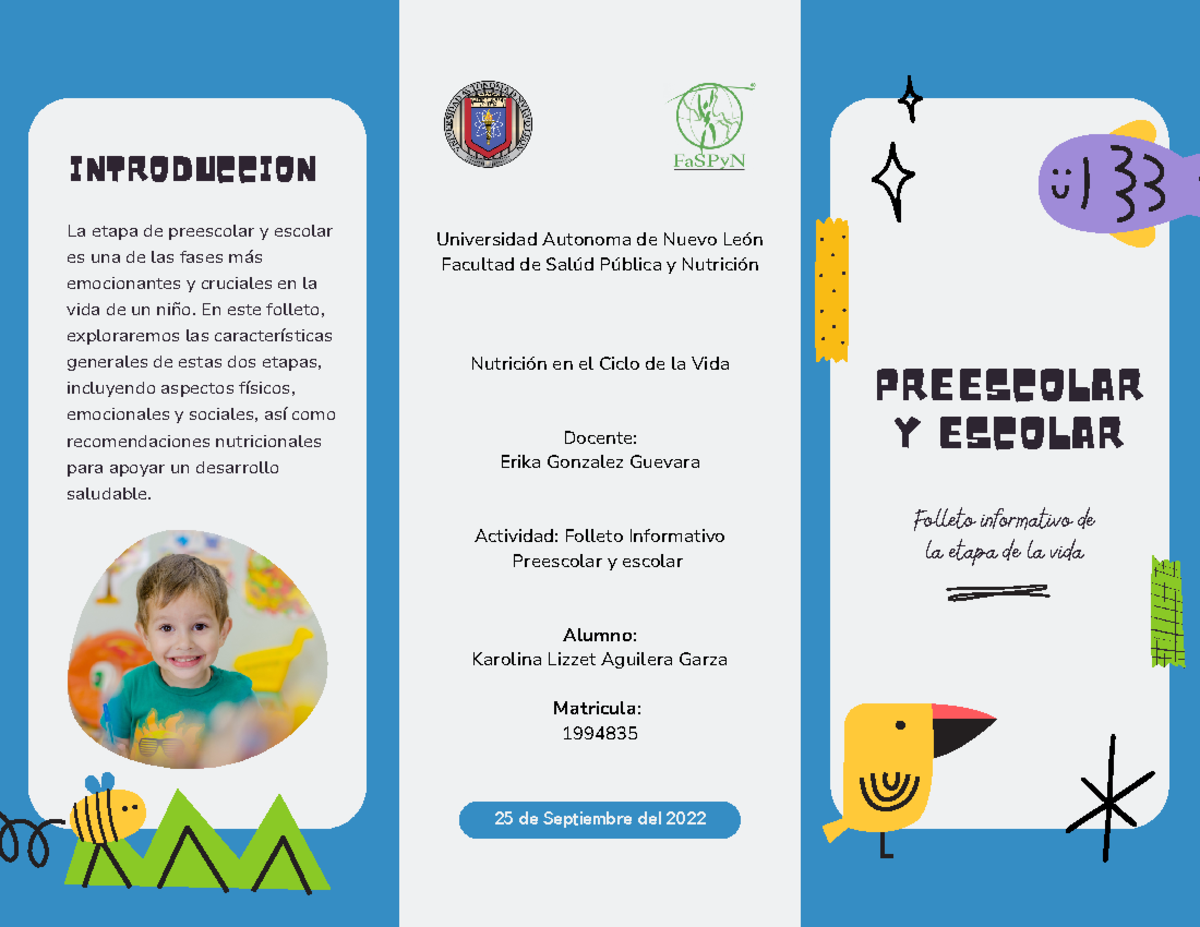 Folleto informativo Preescolar y Escolar - PREESCOLAR Y ESCOLAR Folleto ...