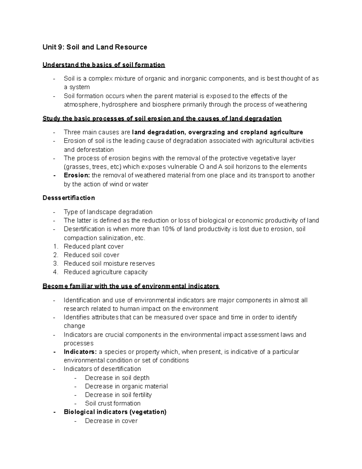 Unit 9 Soil and Land Resource - Unit 9: Soil and Land Resource ...