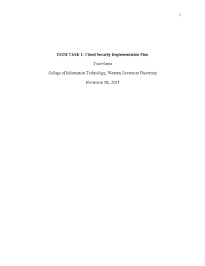 Cloud Security D485 Comp Intro Scenario requirements - Competencies ...