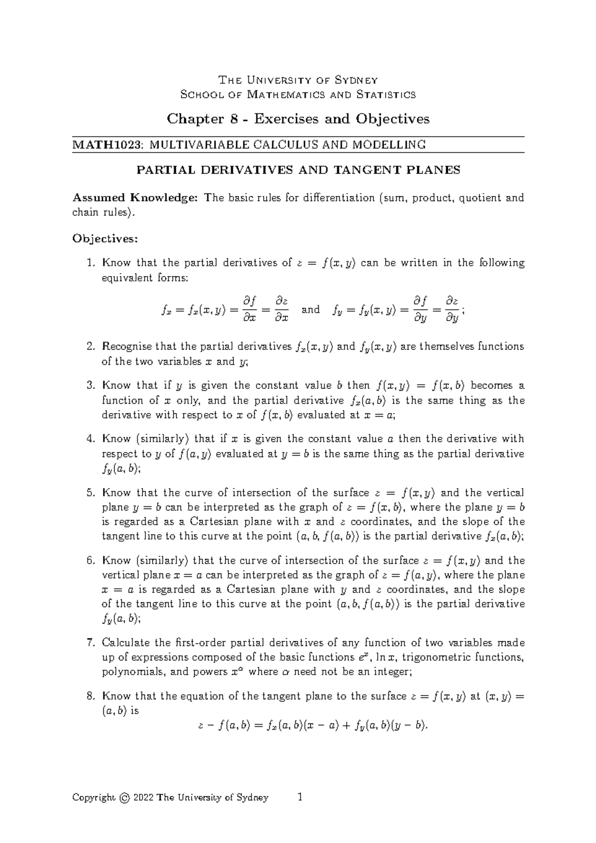 Exercises Chapter 08 - The University of Sydney School of Mathematics ...