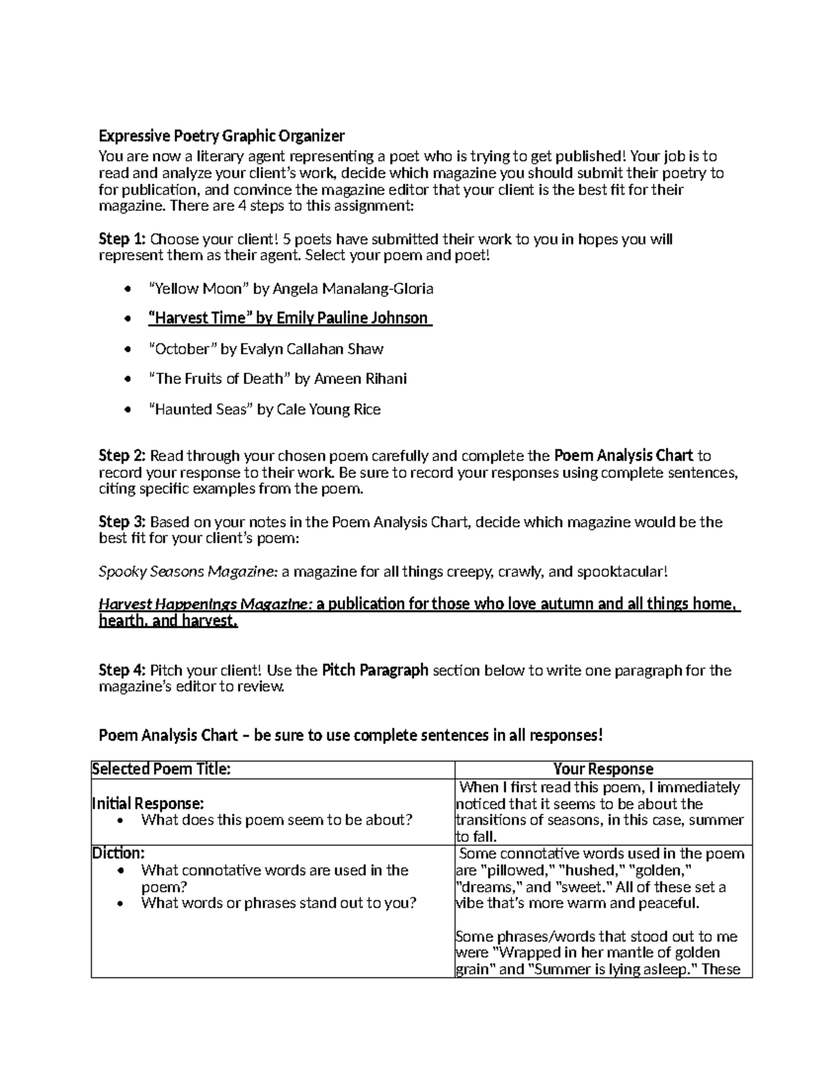 Expressive poetry 2024 english - Expressive Poetry Graphic Organizer ...