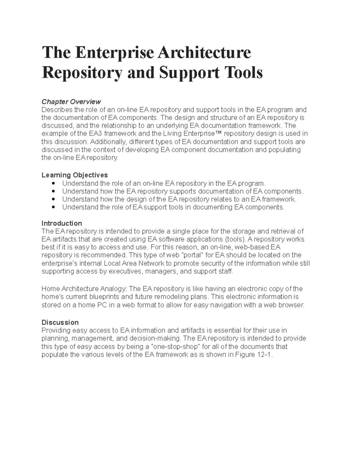 3 Repository & support tools - The Enterprise Architecture Repository ...