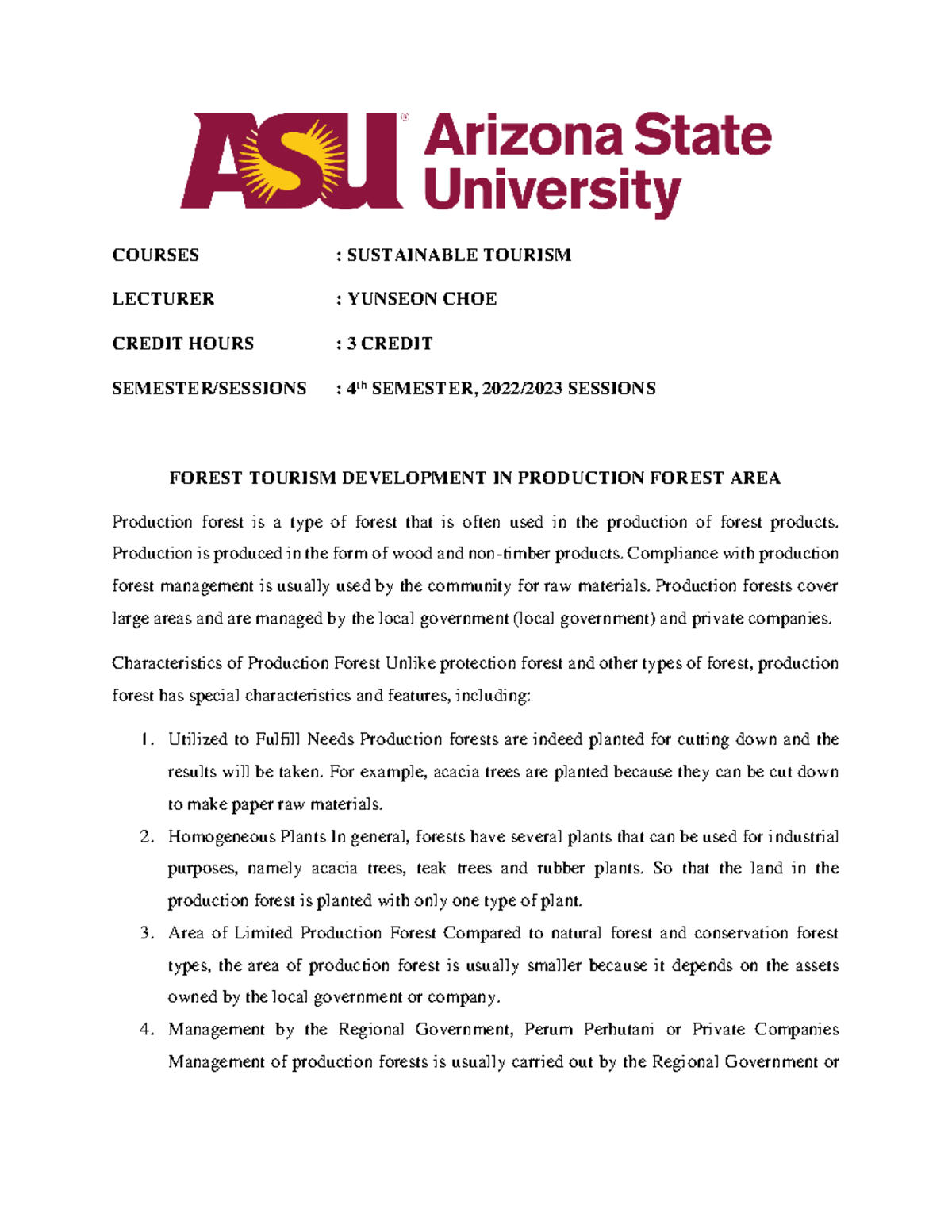 Sustainable Tourism - TDM 570 - COURSES : SUSTAINABLE TOURISM LECTURER ...