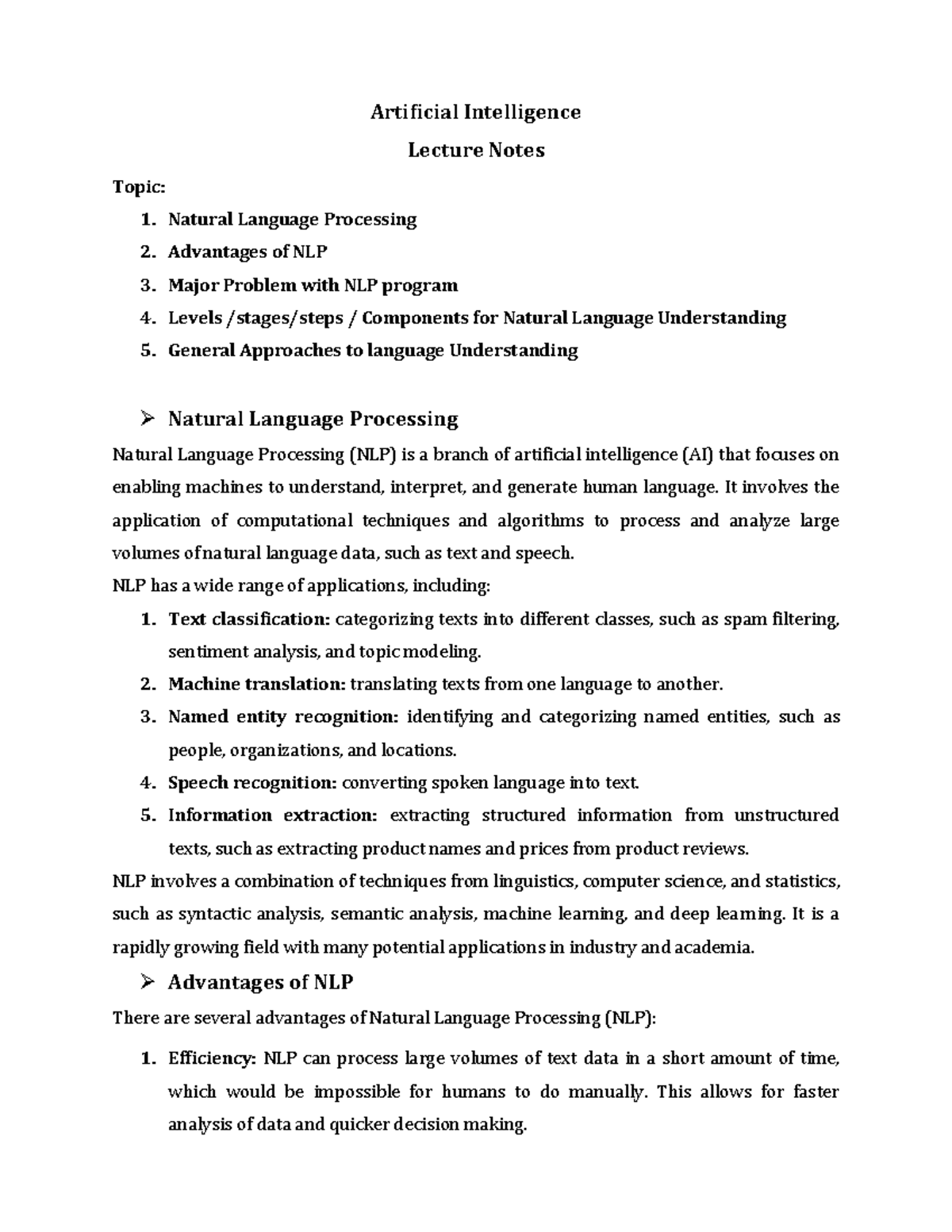 Artificial Intelligence (Natural Language Processing) - Artificial ...