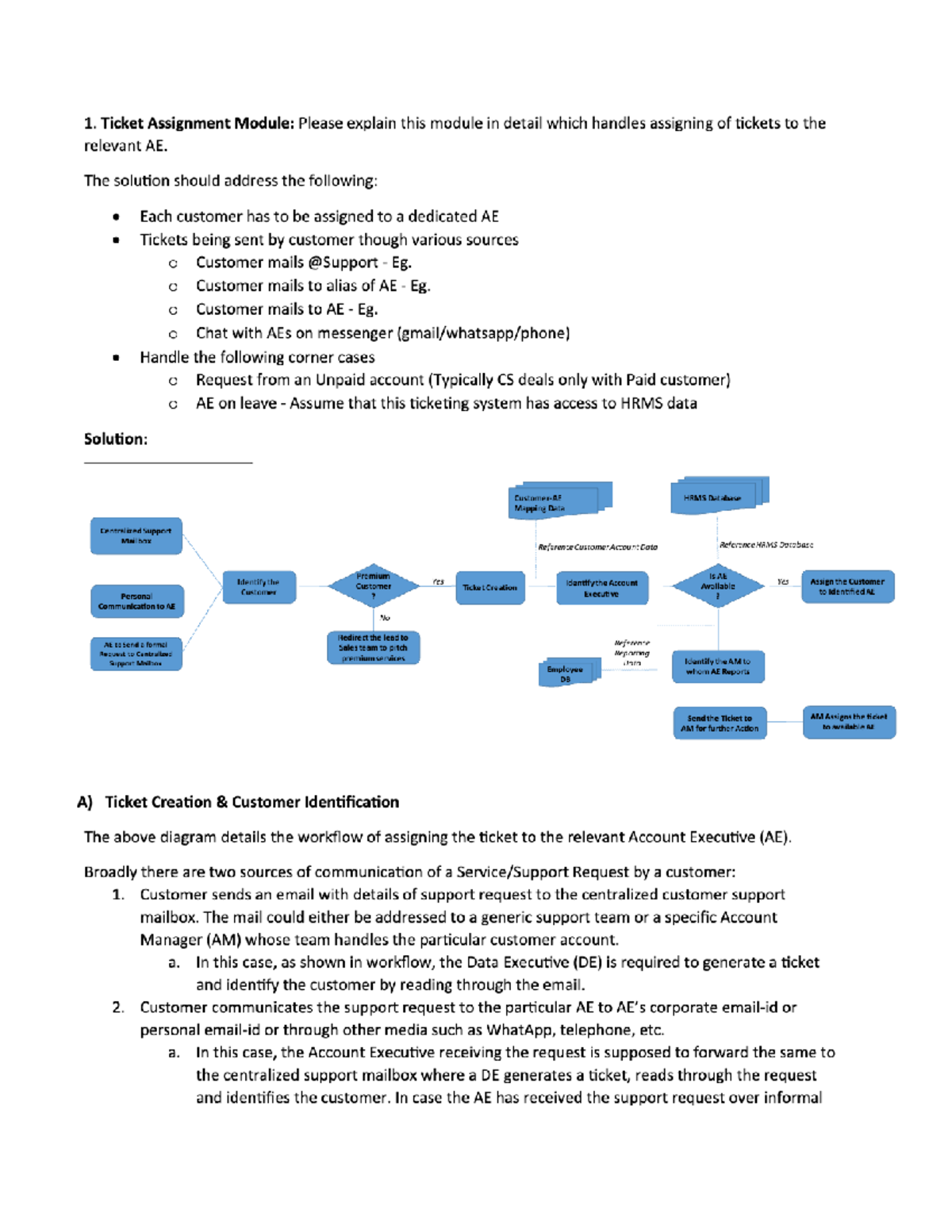 Case Study 2 - Support Ticketing System - Pdfcoffee - 1. Ticket Assignment Module: Please ...