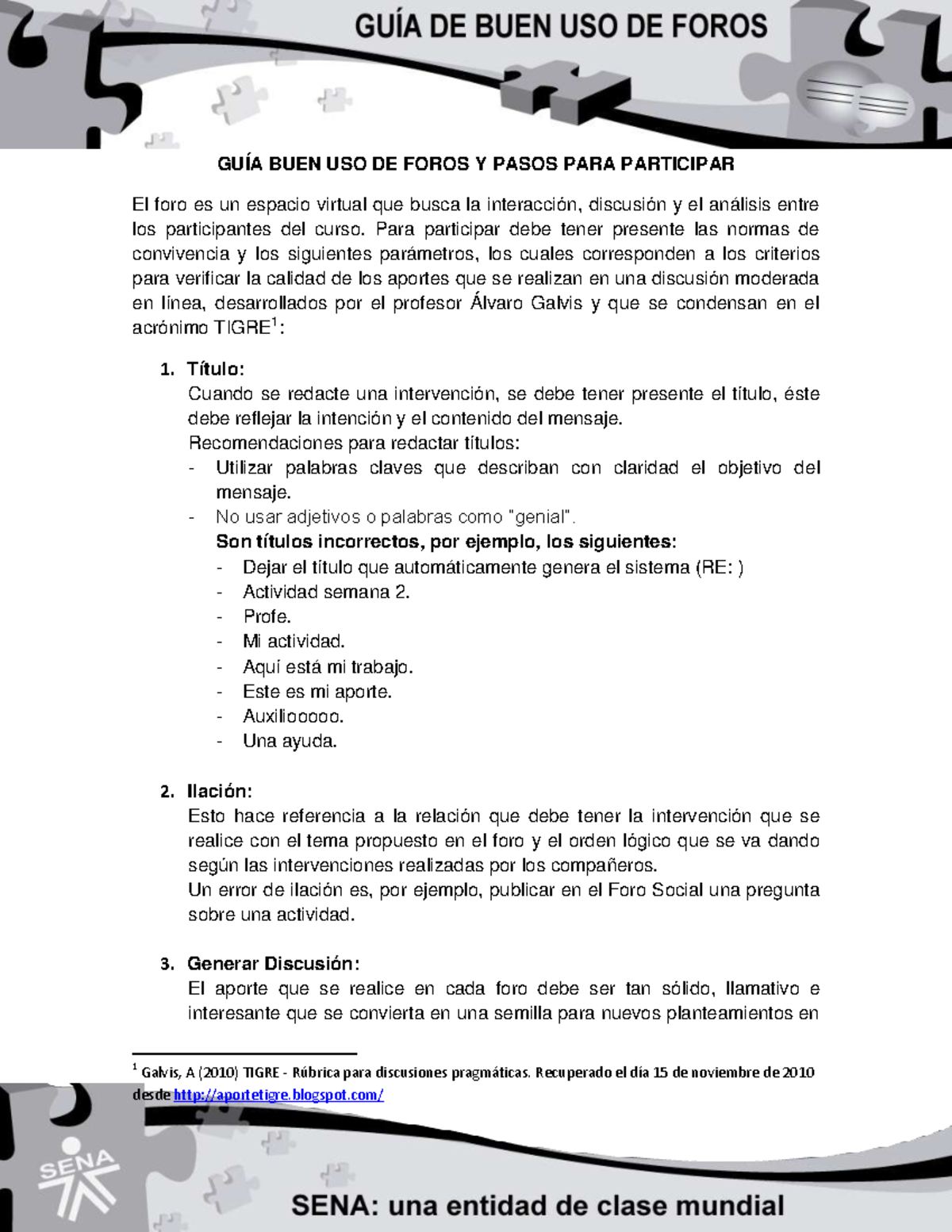 Guía del buen uso de los foros -Pasos para participar - GUÍA BUEN USO ...