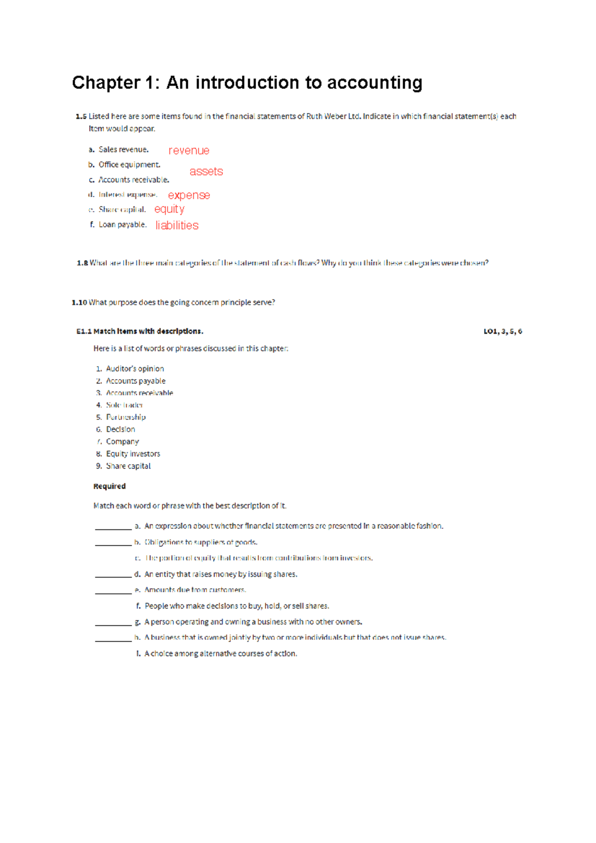 MOD1 Tutorial Qs - ACCTING 2501 - Chapter 1: An introduction to ...