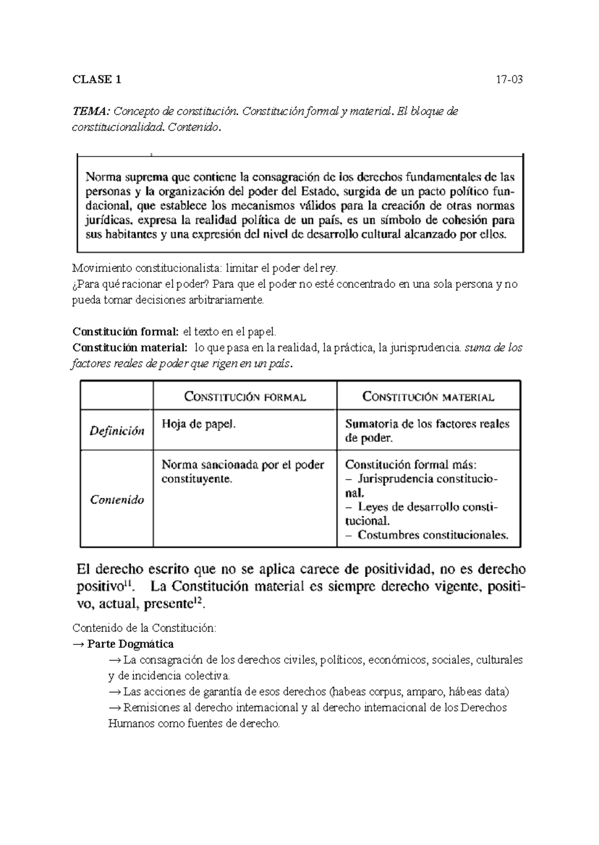 Constitucional - 1er Parcial - CLASE 1 17- TEMA: Concepto de ...