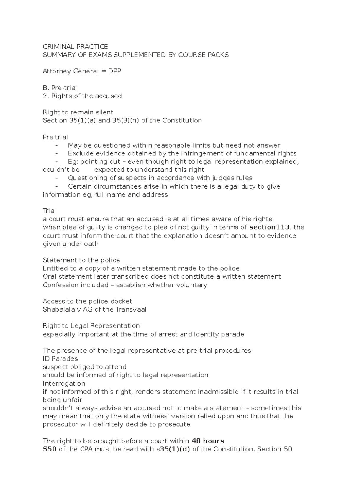 Criminal Court Prac - CRIMINAL PRACTICE SUMMARY OF EXAMS SUPPLEMENTED ...