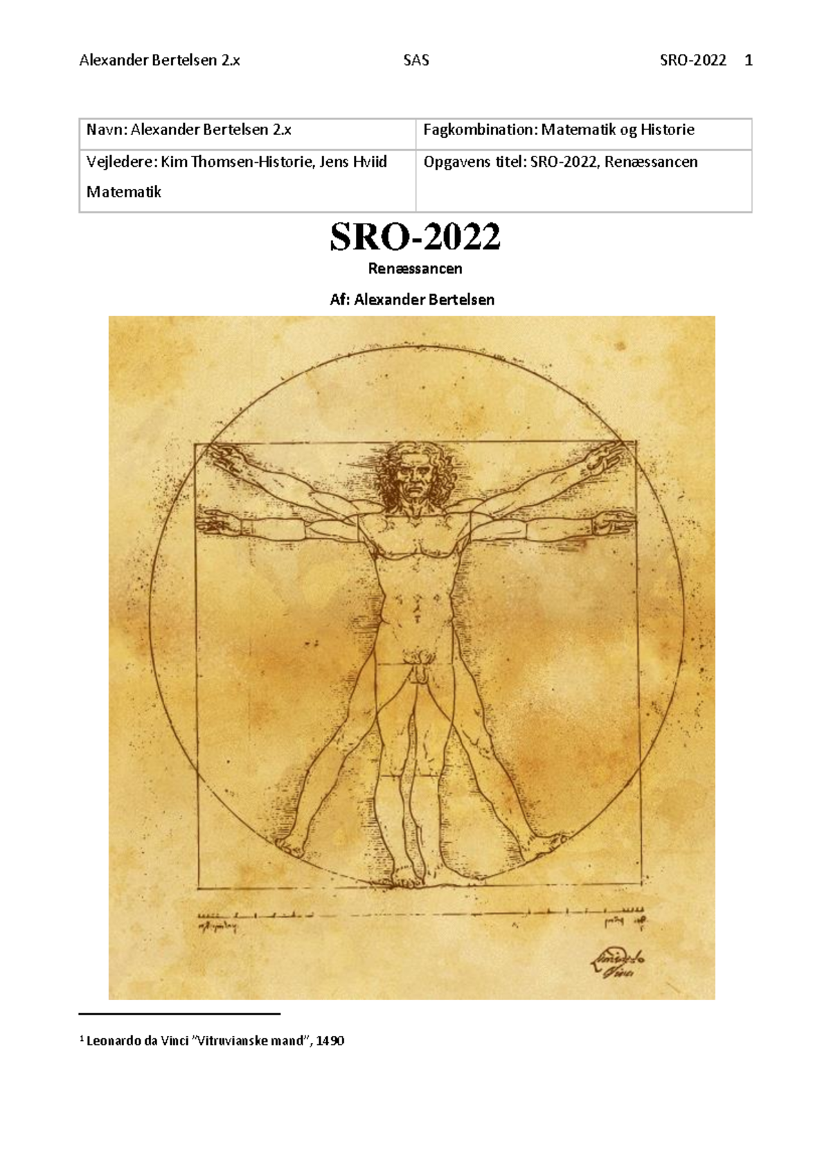 SRO stil 2.g Matematik Historie Renæssancen og sfærisk geometri - Navn ...