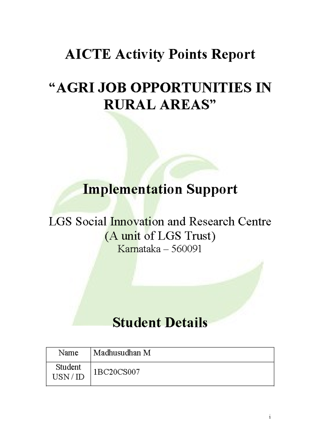 1BC20CS007 AJRBoth 20Points (2) - i AICTE Activity Points Report “AGRI ...