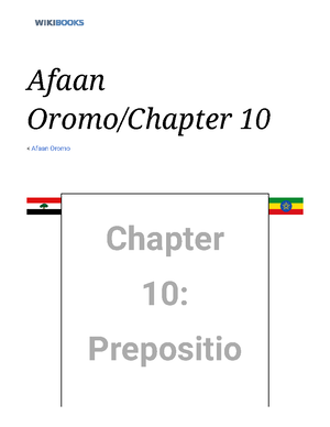 Afaan Oromo Chapter 05 - Wikibooks, open books for an open world - Afaan Oromo/Chapter 05