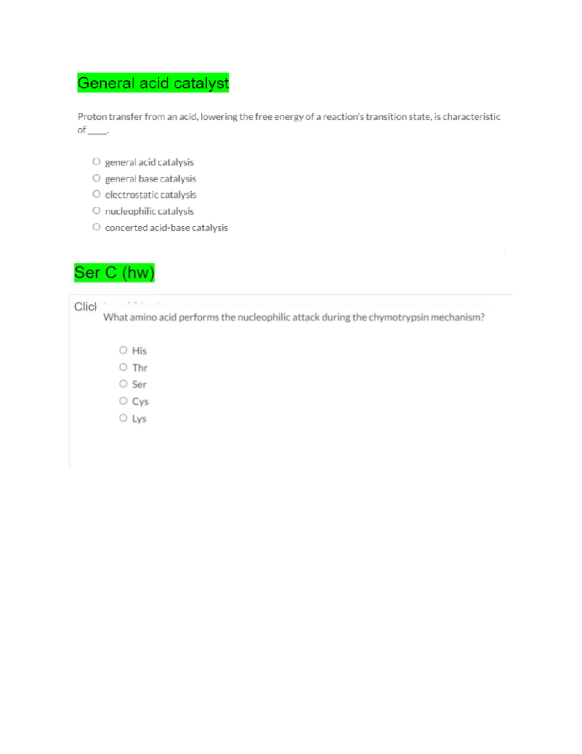 Biochem EXAM 2 summer - homework - 120:360 - Studocu