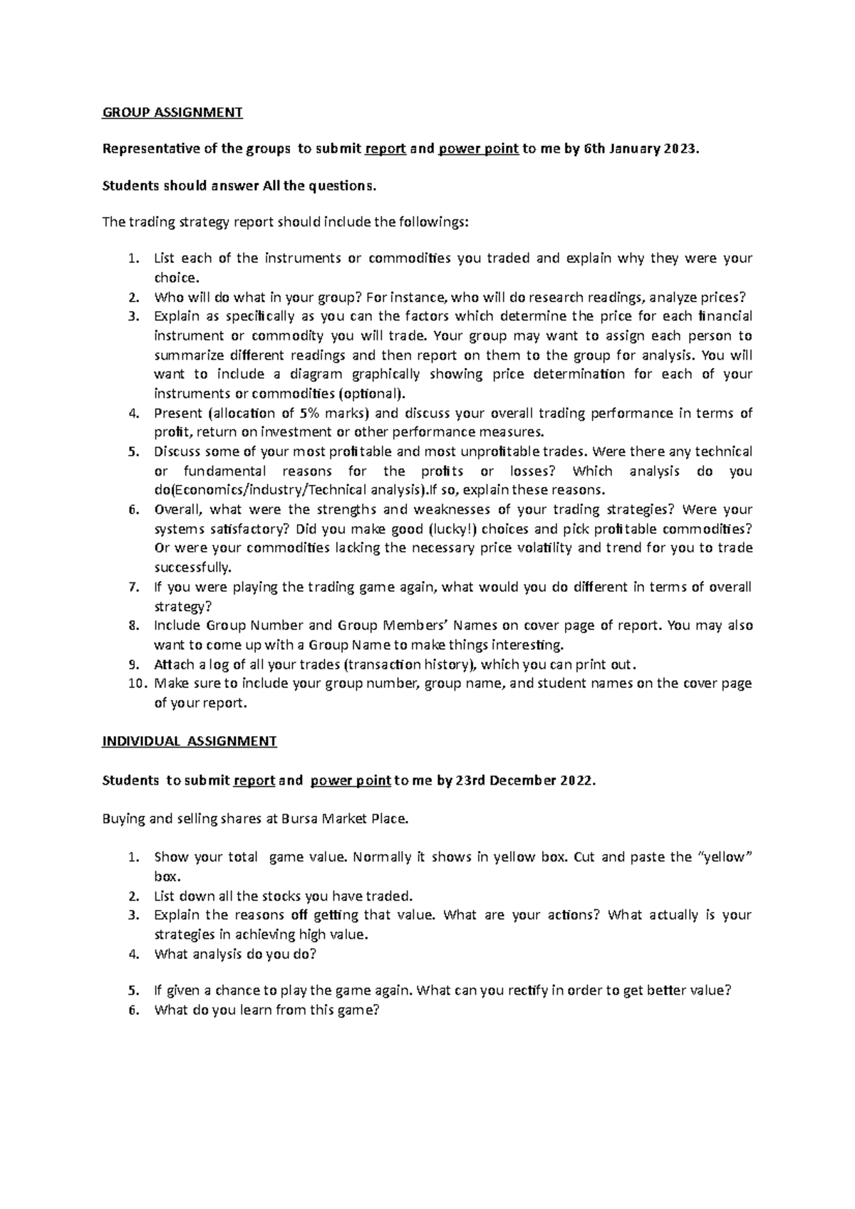 20224 Details ON Group and Individual Assignment - GROUP ASSIGNMENT ...