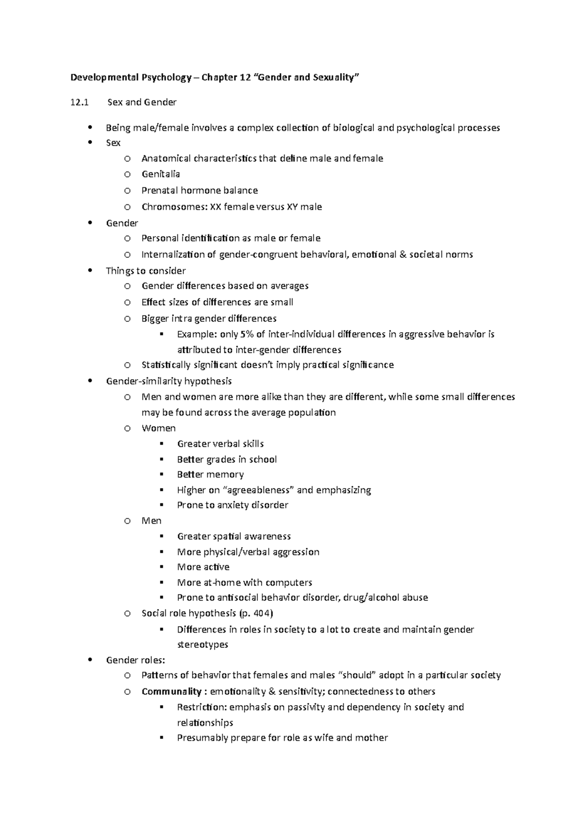 Chapter 12 -Gender and Sexuality - Developmental Psychology – Chapter ...