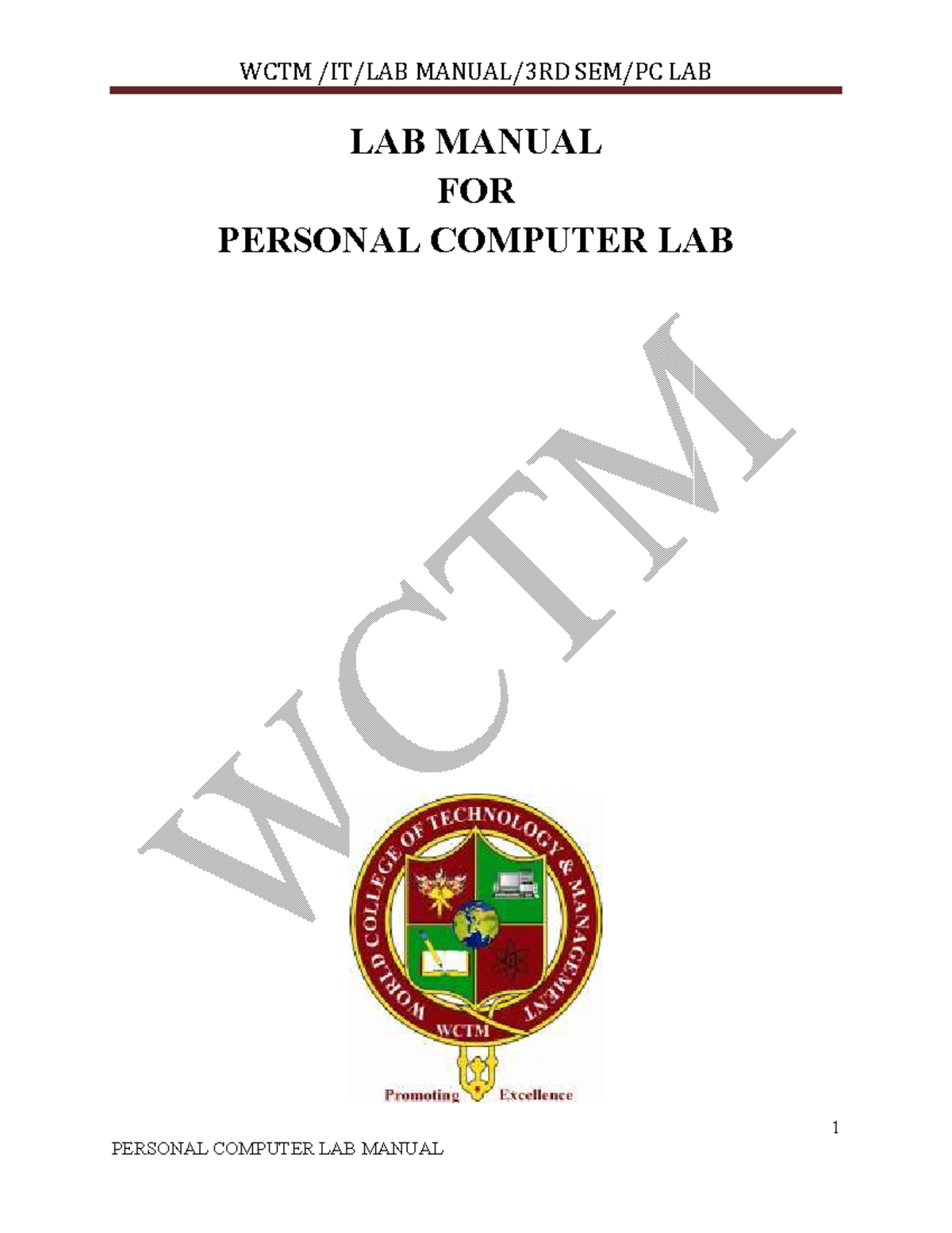 Pc lab-it-labmanual - NGdjmc - - Studocu