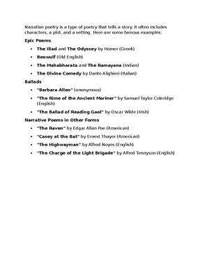 Major Literary Genres - Major Literary Genres While there are many ...