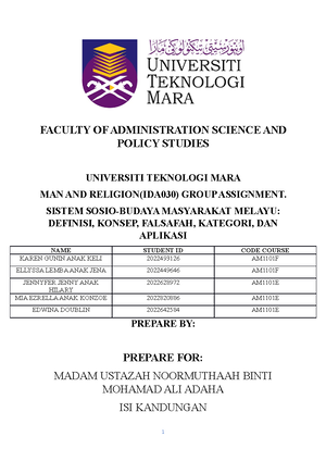 Shirleylyn - ASSIGNMENT WORK - FACULTY OF BUSINESS AND MANAGEMENT ASSIGNMENT/ PROJECT ...