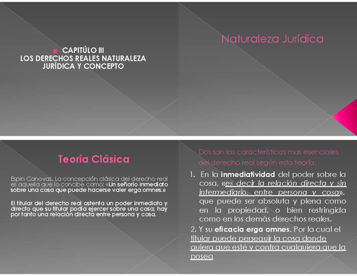 Capitulo III Derechos Reales - ⦿ CAPITÚLO lll LOS DERECHOS REALES ...