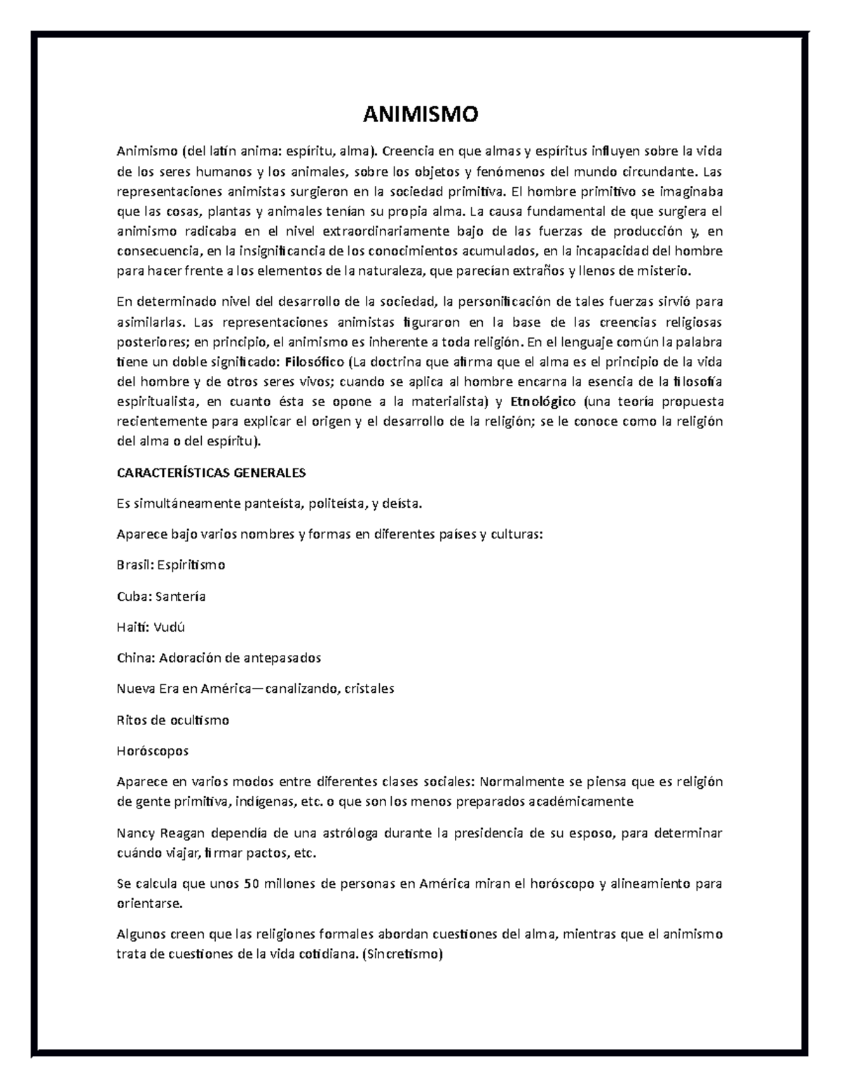 Animismo - ANIMISMO Animismo (del latín anima: espíritu, alma ...
