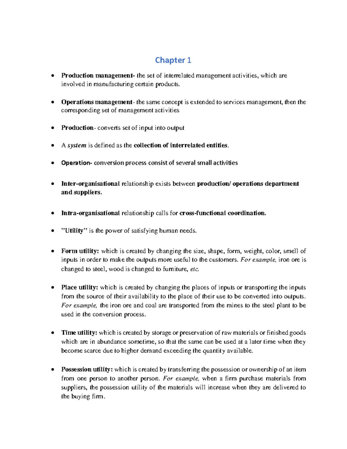 CBME reviewer - Chapter 1 Production management- the set of ...