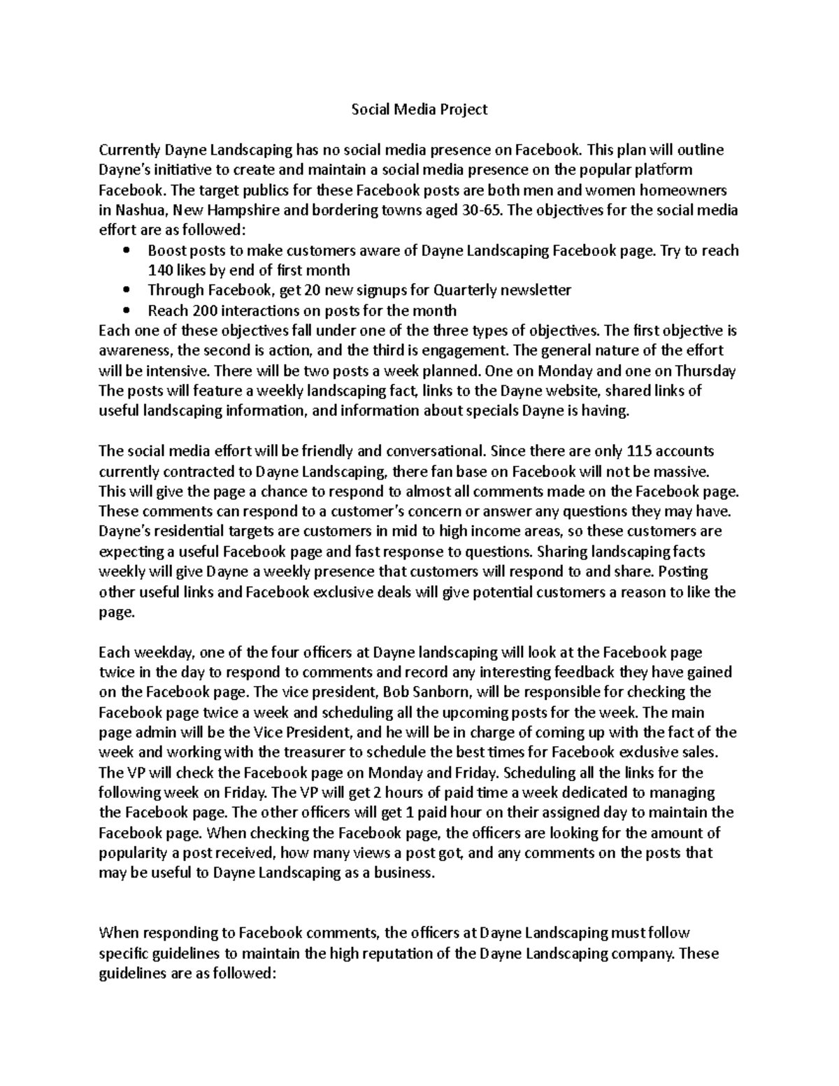 Social Media Project- Final Exam - Social Media Project Currently Dayne ...