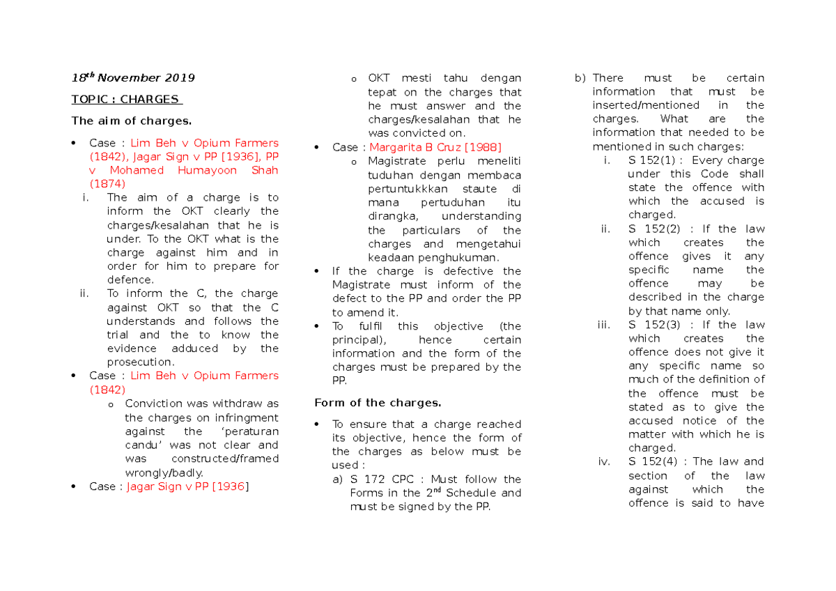 criminal-procedure-i-charge-18-th-november-2019-topic-charges-the