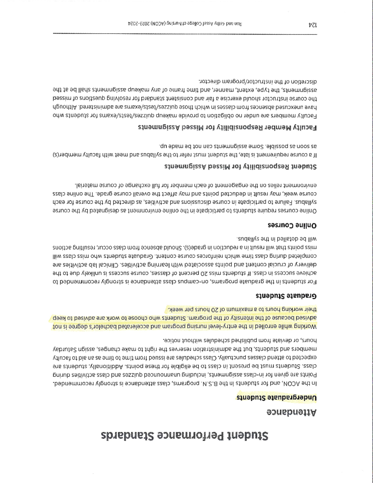 Clinical Attendance Student Performance Standards - Student Performance ...