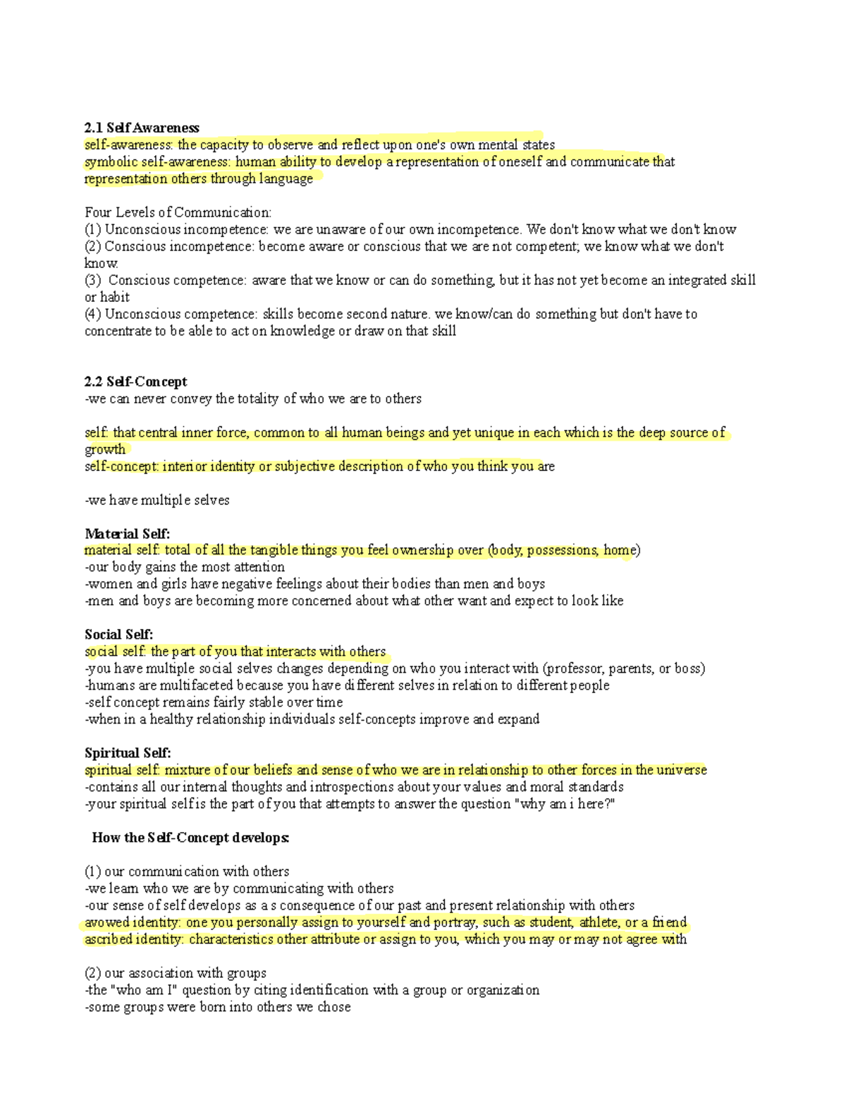 COMM 1310 chp 2 - chapter 2 notes of communication textbook laura ...