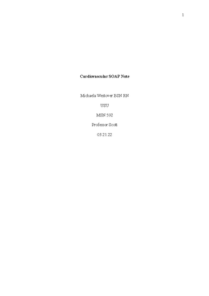 Endocrine SOAP Note 592 - Endocrine Soap Note Michaela Westover BSN, RN ...