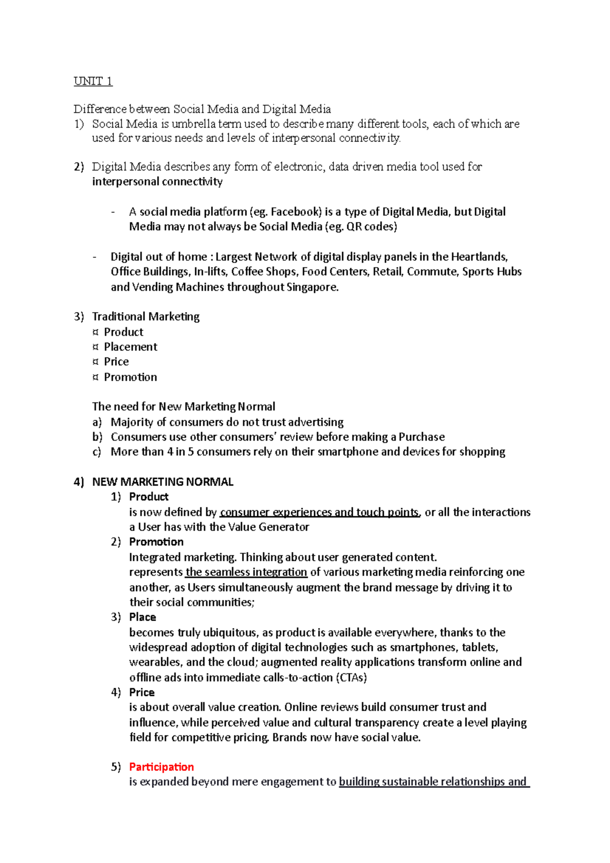MKT360 Cheat Sheet FOR EXAM - UNIT 1 Difference between Social Media ...