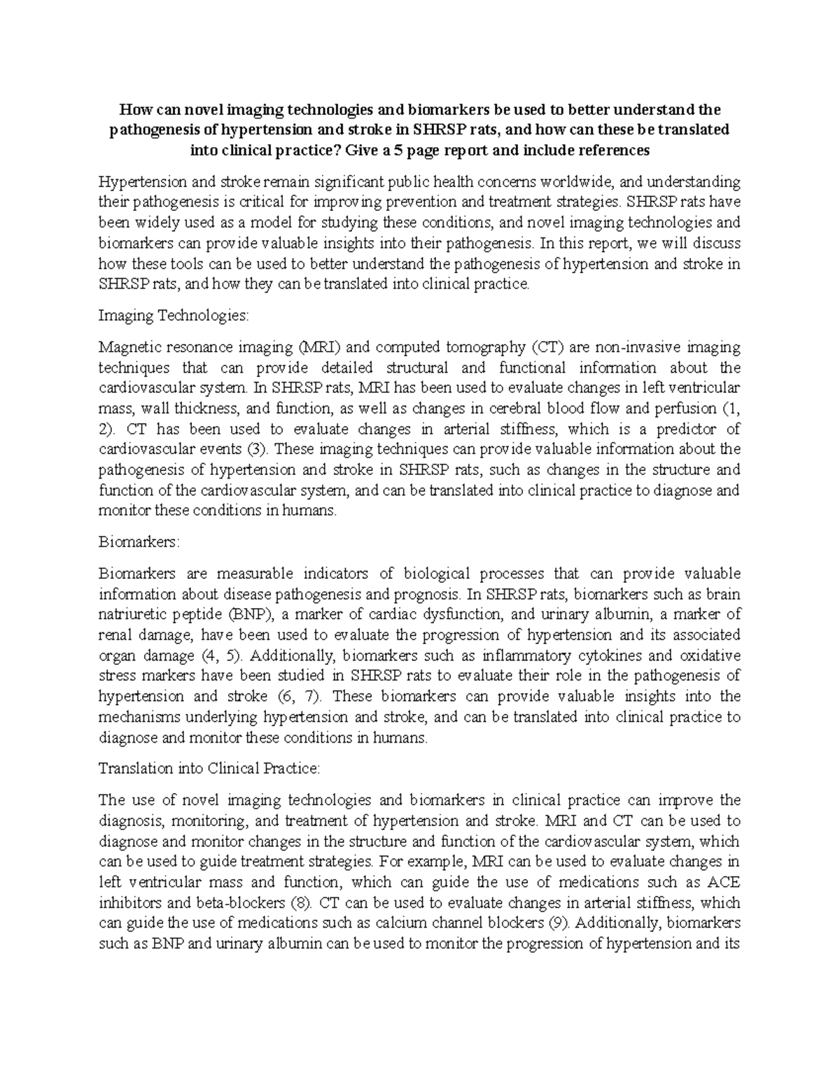 How can novel imaging technologies and biomarkers be used to better ...