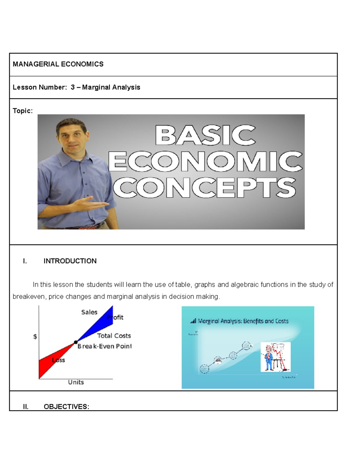 L 3 Marginal Analysis - Managerial Economics - MANAGERIAL ECONOMICS ...