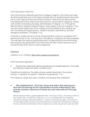 Unit 2 Discussion Application - Unit 2 Discussion Application Describe ...