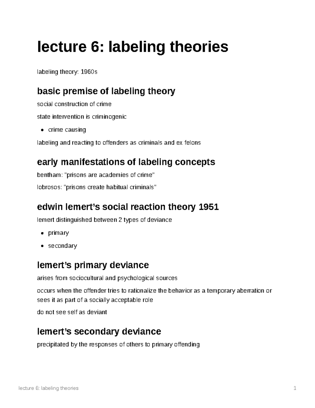 Lecture 6 labeling theories - lecture 6: labeling theories 1 lecture 6 ...