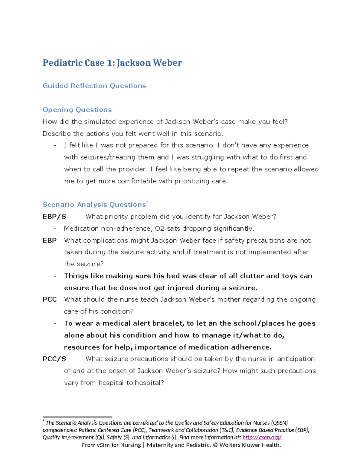 Jackson Weber VSIM - Pediatric Case 1: Jackson Weber Guided Reflection ...
