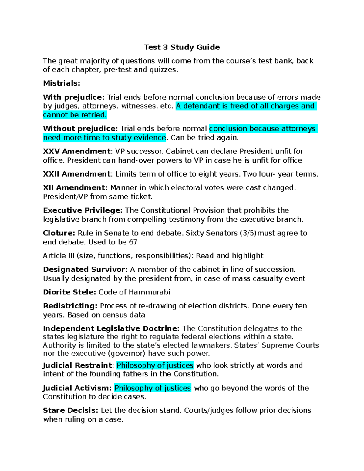 Test 3 Study Guide With Answers - Test 3 Study Guide The great majority ...