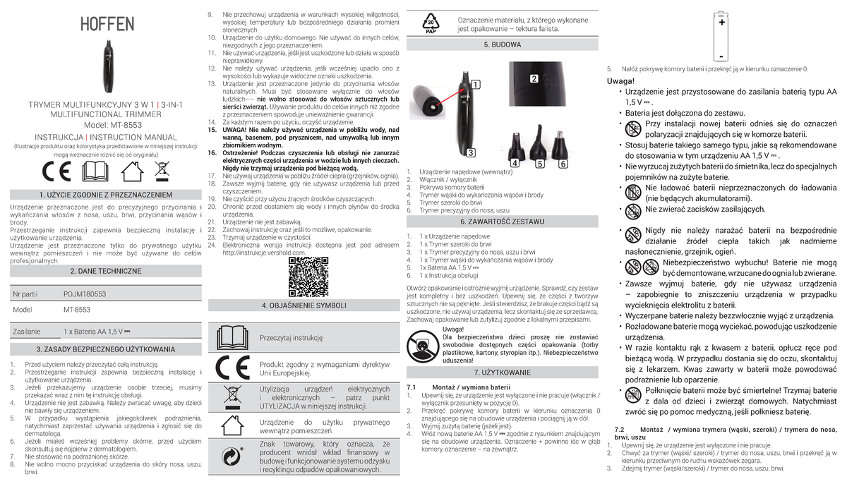Trymer- Multifunkcyjny-3-W-1 MT-8553 - TRYMER MULTIFUNKCYJNY 3 W 1 | 3 ...